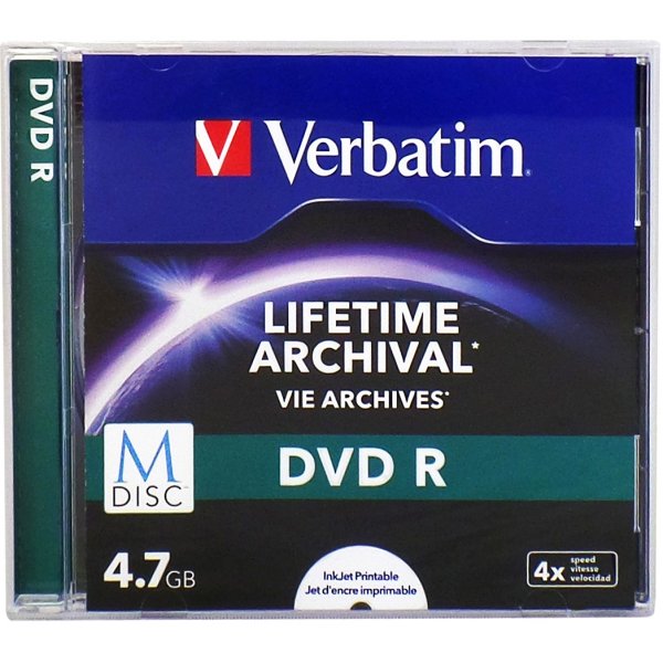 DVD R Verbatim 4.7Gb 4x Printable M-Disc (Jewel Box 1pcs) (43820 ...