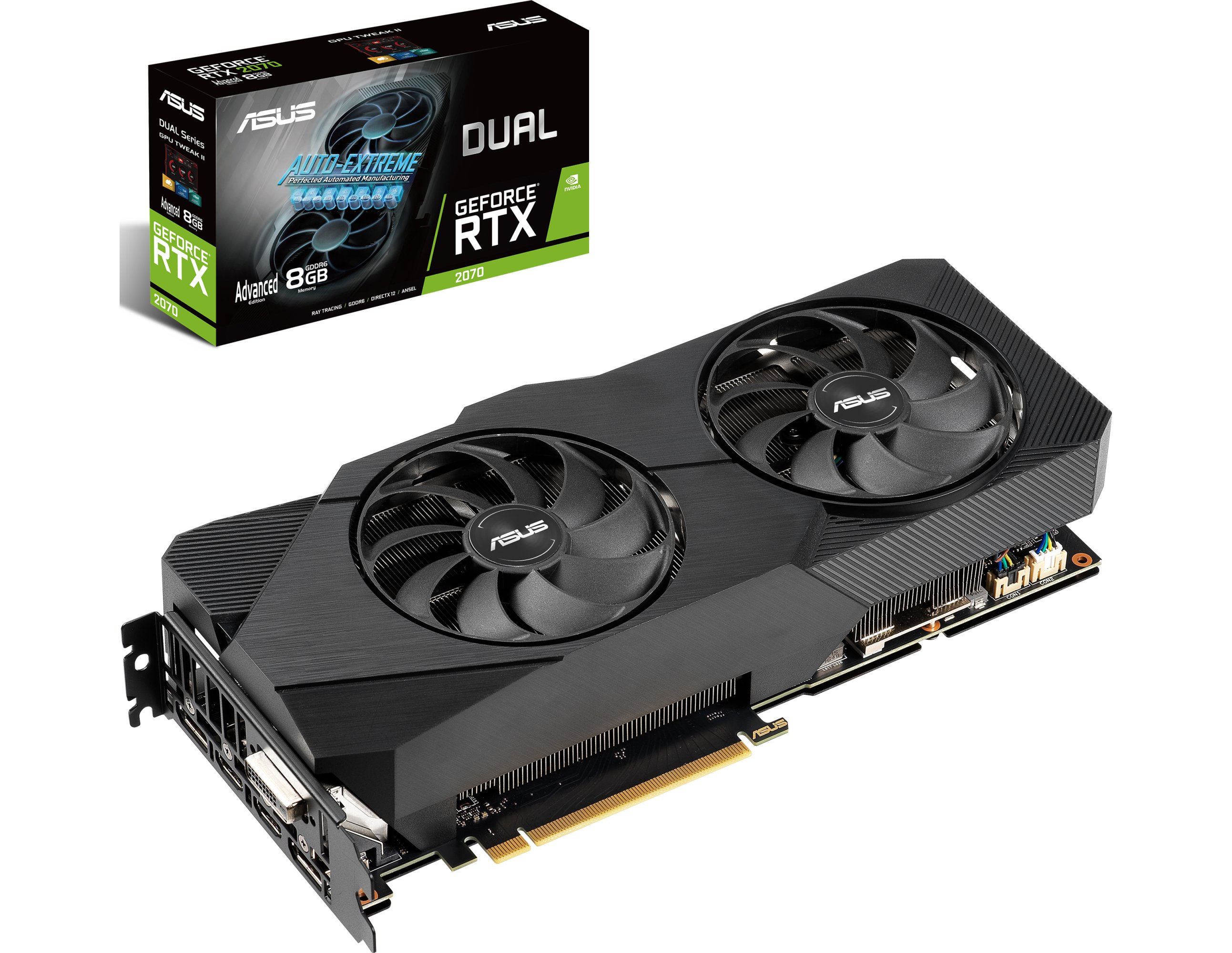 Видеокарта Asus PCI-E GeForce RTX2070 8GB DDR6 (DUAL-RTX2070-A8G-EVO ...