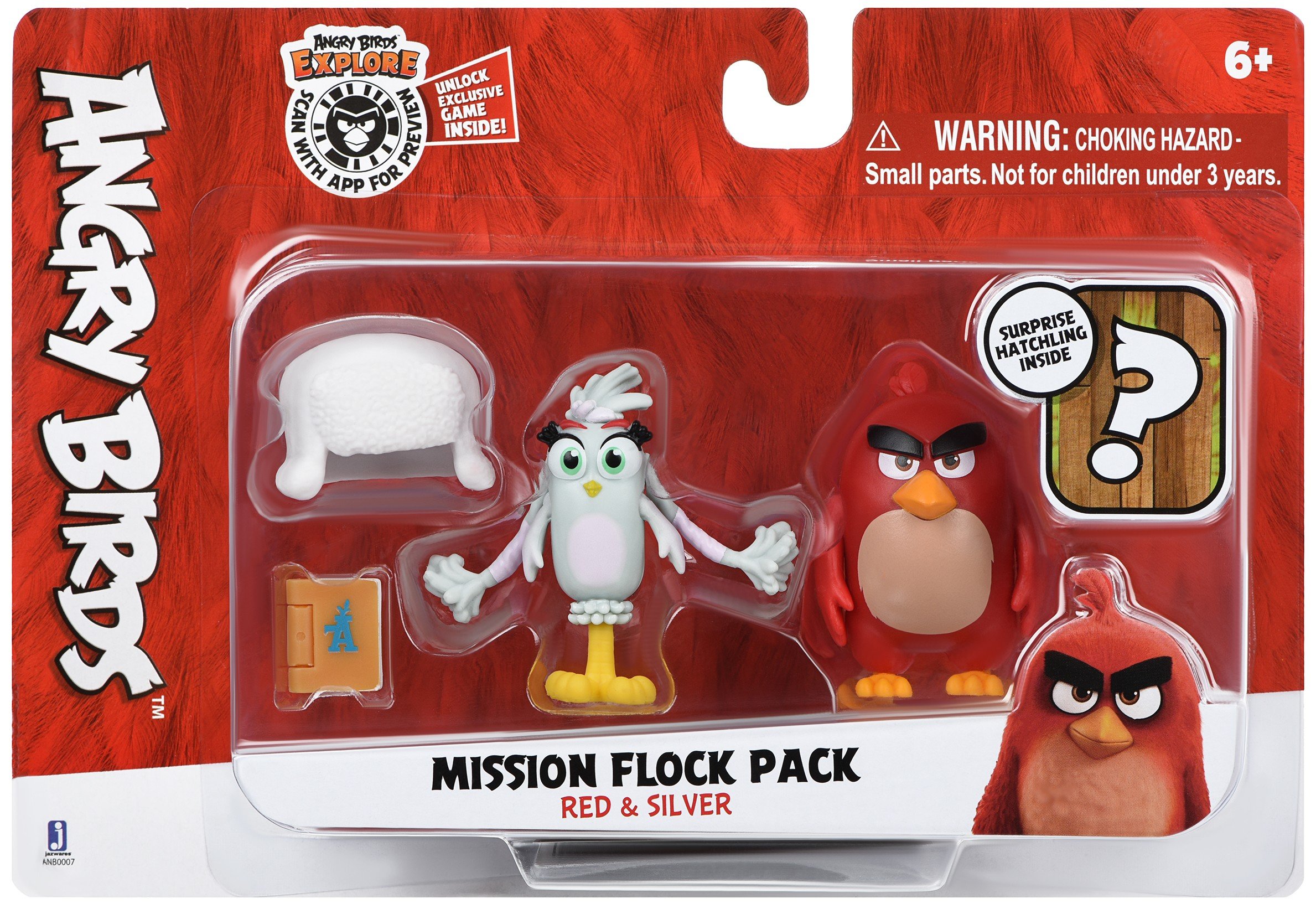 Набор фигурок Jazwares Angry Birds ANB Mission Flock Ред и Сильвер ...