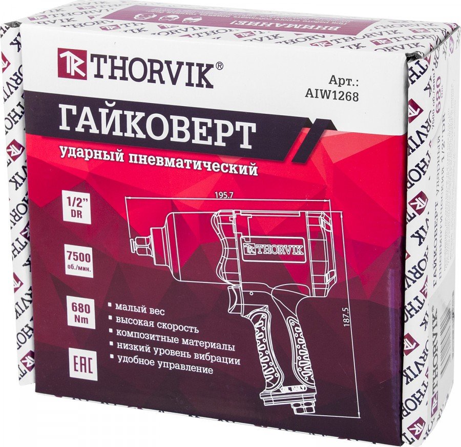 Гайковерт пневматический Thorvik AIW1268 купить | ELMIR - цена, отзывы ...