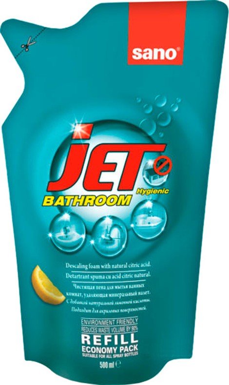 Средство для мытья акриловых ванн Sano Jet Bathroom 500 мл ...