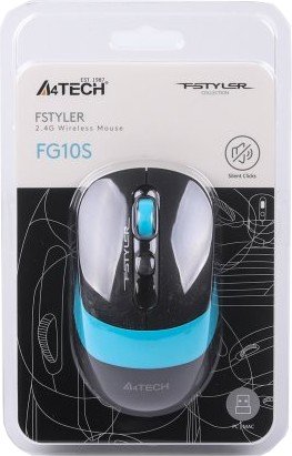 Мышь A4Tech Fstyler FG10S Wireless Silent Blue купить | ELMIR - цена, отзывы, характеристики