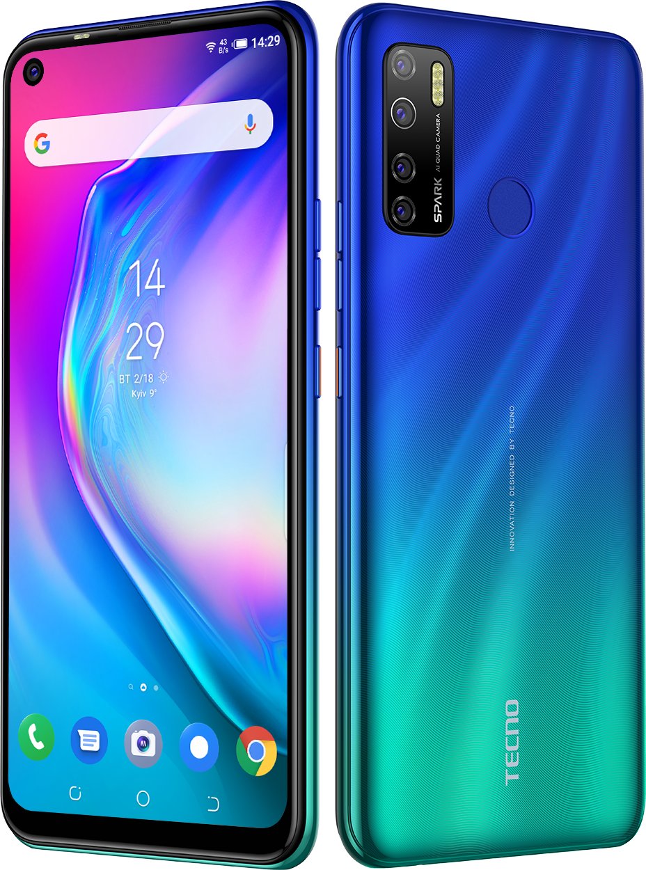 Мобильный телефон Tecno Spark 5 Pro 4/128 KD7 DualSim Seabed Blue ...