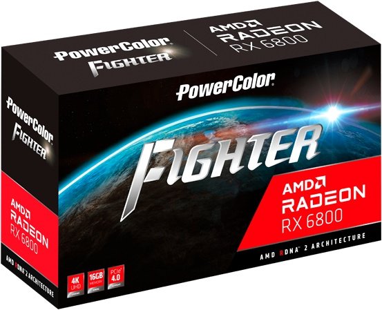 Видеокарта PowerColor PCI-E Radeon RX 6800 16GB DDR6 Fighter (AXRX 6800 ...