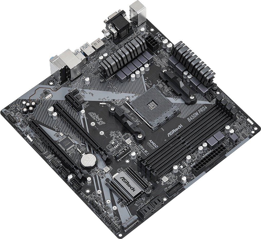 Материнская плата ASRock B450M Pro4 R2.0 s-AM4 B450 купить | Elmir ...