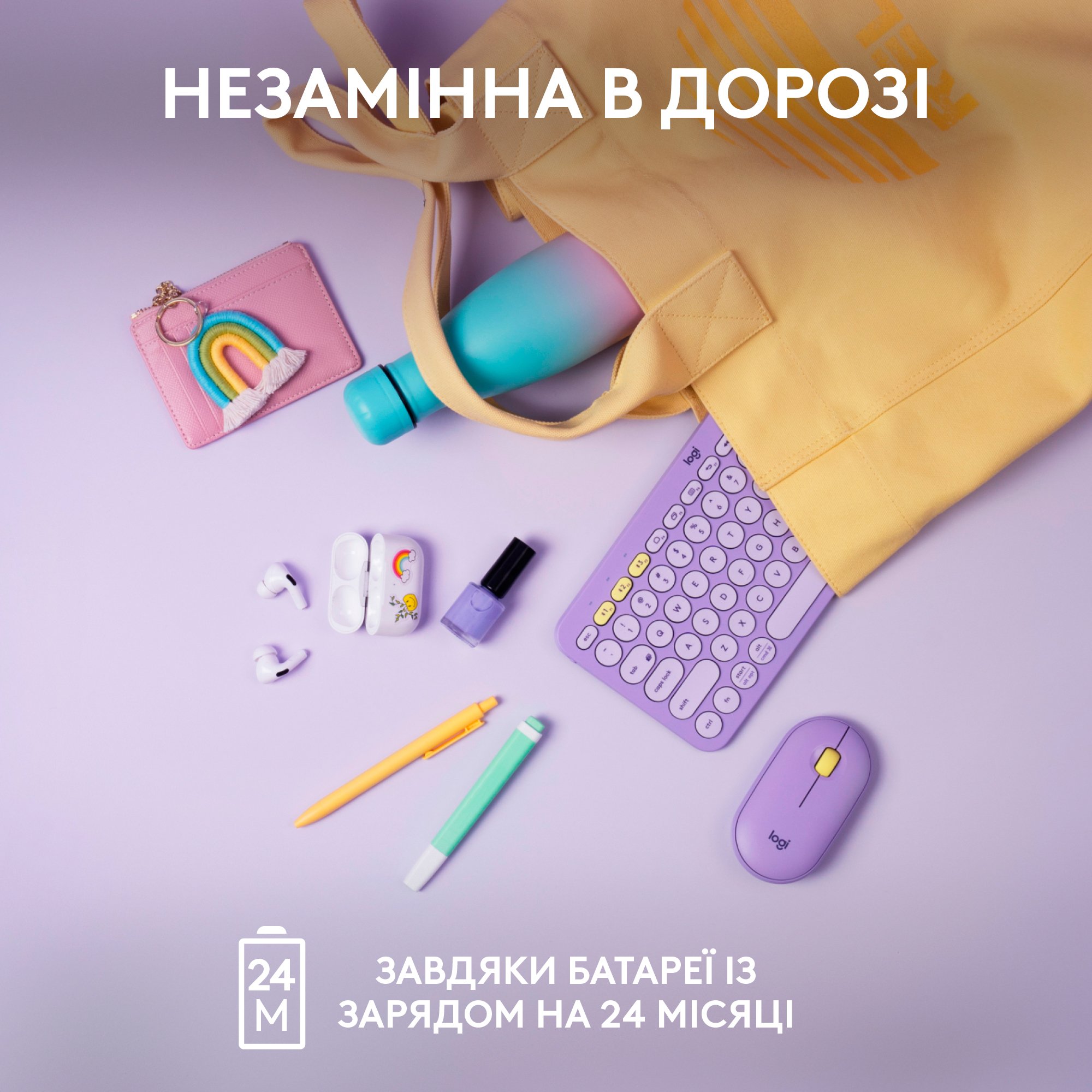 Клавиатура Logitech K380 Multi Device Bluetooth Lavender Lemonade Ua 920 011166 купить Elmir