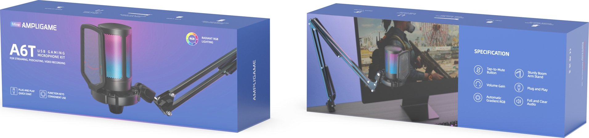 Микрофон FIFINE A6T Black купить | ELMIR - цена, отзывы, характеристики