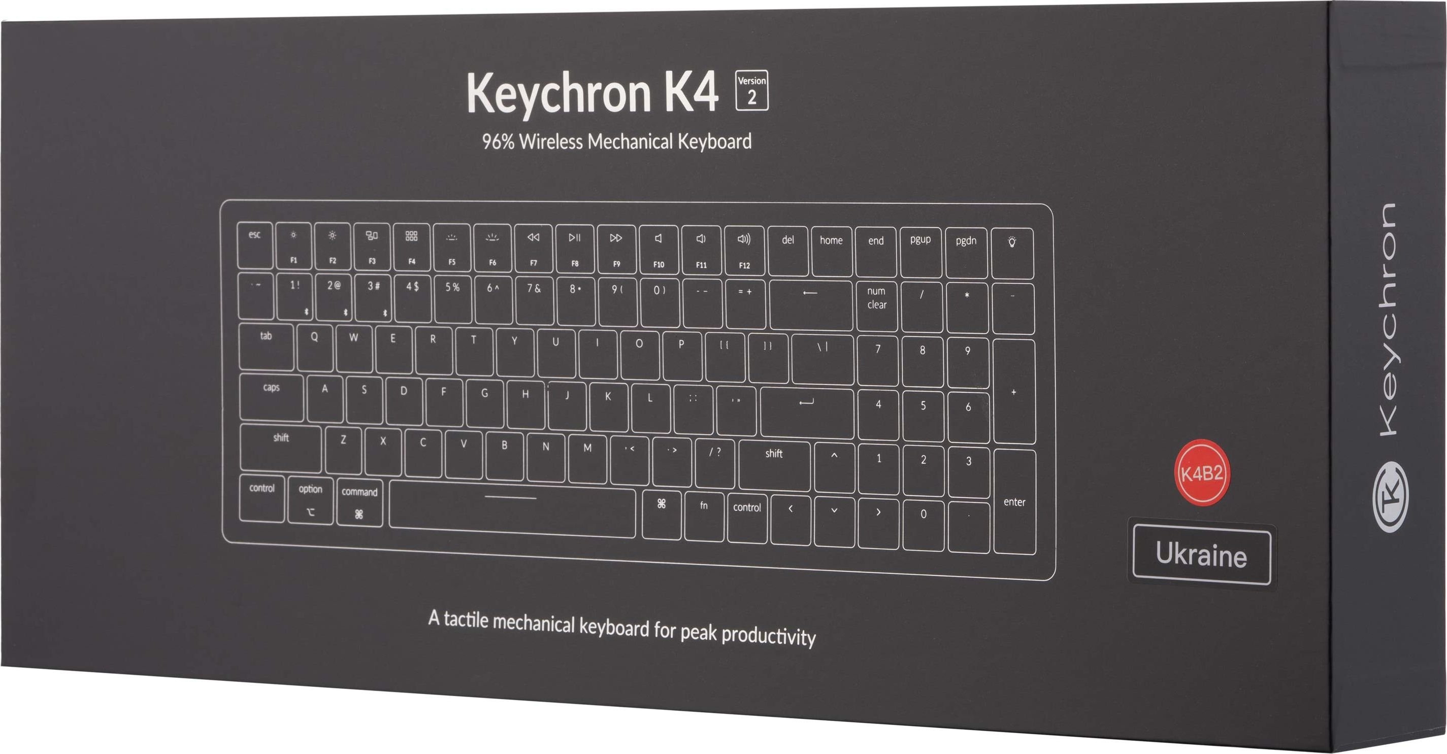 Клавиатура Keychron K4 Gateron G PRO Red BT/USB UA White LED Black ...