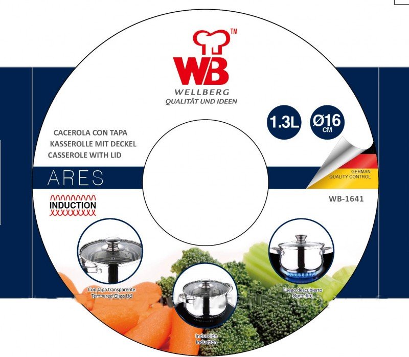 Кастрюля WellBerg WB-1641 купить | ELMIR - цена, отзывы, характеристики