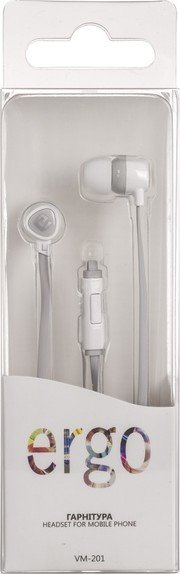 Наушники Ergo VM-201 White купить | ELMIR - цена, отзывы, характеристики