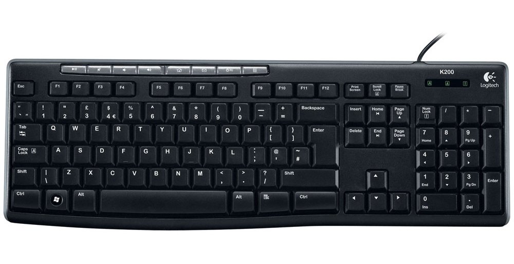 Клавиатура Logitech Media Keyboard K200 Ru USB Black (920-002779 ...